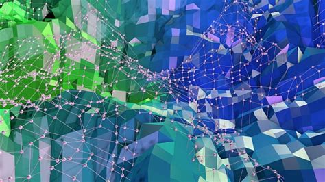 낮은 폴 리 현대 그라데이션 색상으로 추상적인 배경입니다 공기 17 그리드와 블루 그린 3 차원 표면 0명에 대한 스톡 사진 및 기타 이미지 Istock