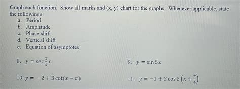 Solved Graph Each Function Show All Marks And Xy Chart