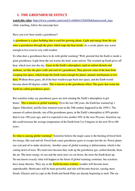 The Greenhouse Effect Docsity