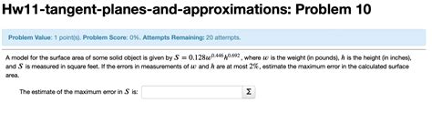 Solved A Model For The Surface Area Of Some Solid Object Is Chegg