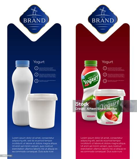 요구르트 브랜드의 새로운 광고 전단지 디자인 딸기 포장 및 우유 요구르트 또는 크림 제품 브랜딩 또는 광고 포스터 전단지 브로셔 생산에 대 한 빈 하나 0명에 대한 스톡