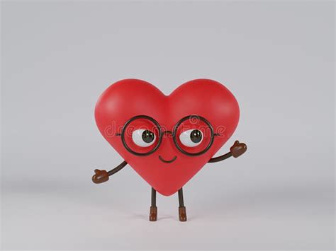 Heart 3d Character Nerd Face Emoji For Valentine S Day Stock Illustration Illustration Of