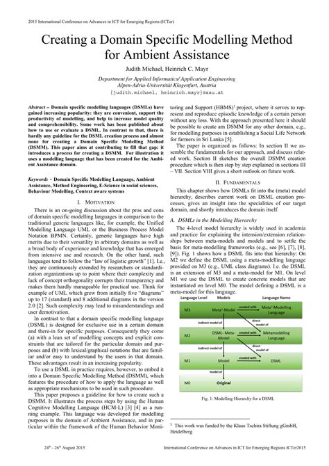 pdf creating a domain specific modelling method for ambient assistance