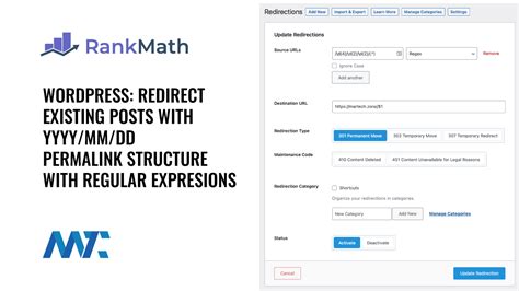 Wordpress Remove And Redirect A Yyyymmdd Permalink Structure With Regex And Rank Math Seo