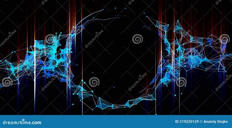 Abstract Background With Polygonal Grid And Blurred Lines Banner For Business Technology And