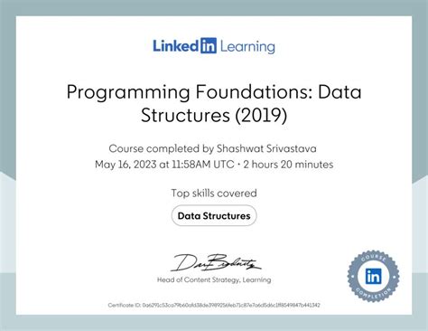 shashwat srivastava on linkedin certificate of completion