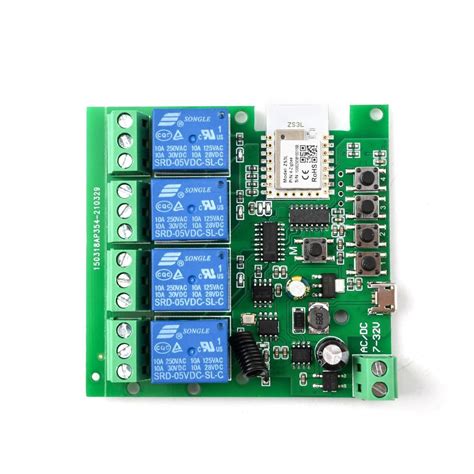 Модуль управления 4-канальный модуль реле Wi-Fi Tuya Smart WiFi RF433 ...