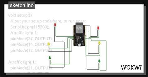 Traffic Light Simulation Wokwi Esp32 Stm32 Arduino Simulator