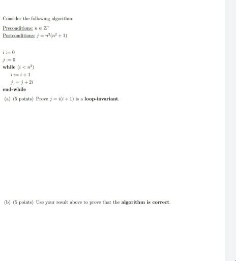 Solved Consider The Following Algorithm Preconditions Ne 2