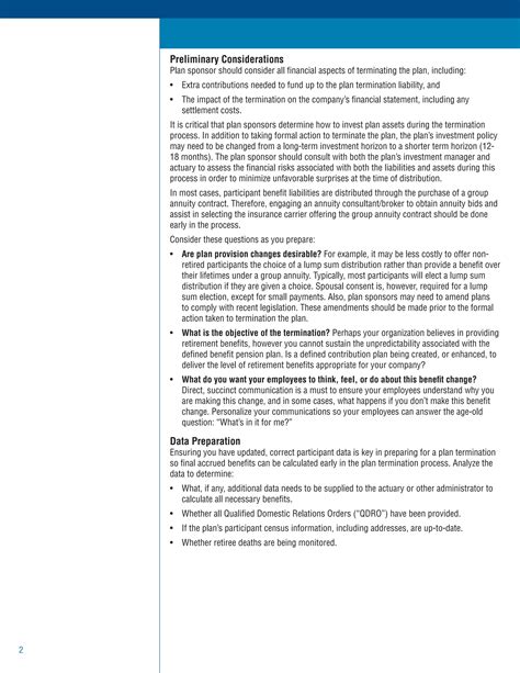 Pension Plan Termination With Detailed Information Pdf Retirement
