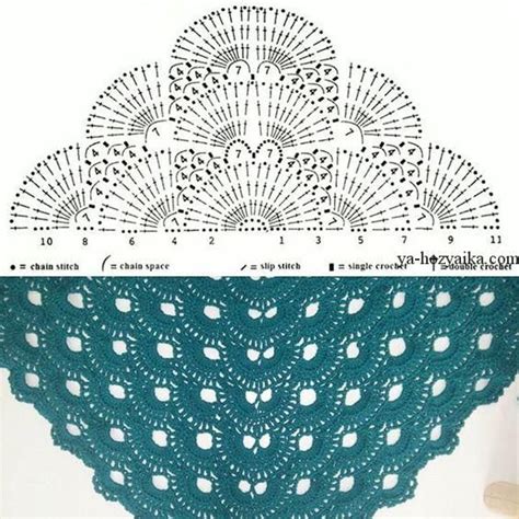 Красивая шаль крючком Схема красивой шали для вязания крючком Вязание шляп Схемы вязания