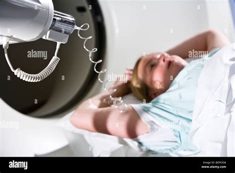 Female Patient About To Have CAT Scan Stock Photo Alamy