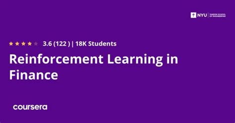 Reinforcement Learning In Finance Coursya