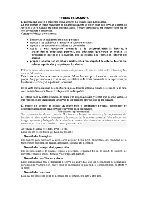 Teoria Humanista Descargar Gratis Pdf Experiencia Pensamiento