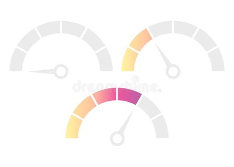 Speedometer Tachometer Indicator Icons Performance Measurement White Background Vector