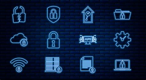 Set Line Laptop And Lock Time Management Retro Wall Watch Lock Cloud Computing Broken Or Cracked