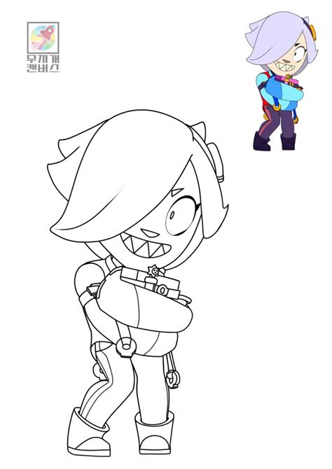 브롤스타즈 무지개캔버스 색칠공부 무료도안