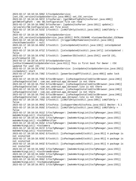Csc Update Log Pdf Computing Software