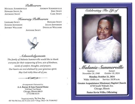 Malania Summerville Obituary Aa Rayner And Sons Funeral Homes