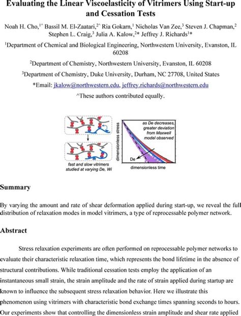 Evaluating The Linear Viscoelasticity Of Vitrimers Using Start Up And