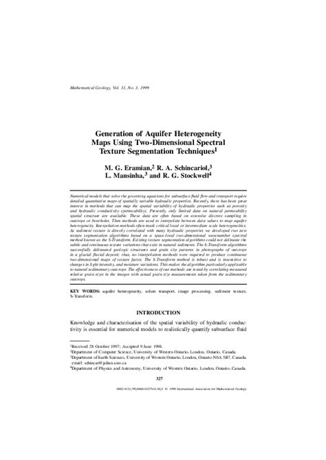pdf generation of aquifer heterogeneity maps using texture