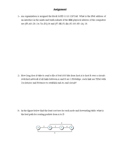 Assignment Pdf Computer Network Transmission Control Protocol