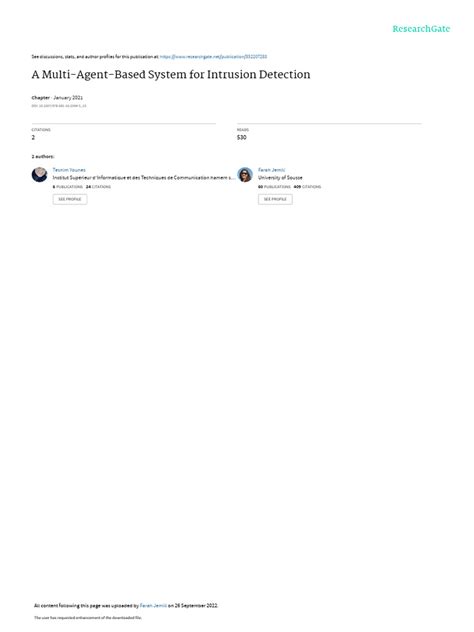 A Multi Agent System For Intrusion Detection 2021 Pdf Apache Spark Machine Learning