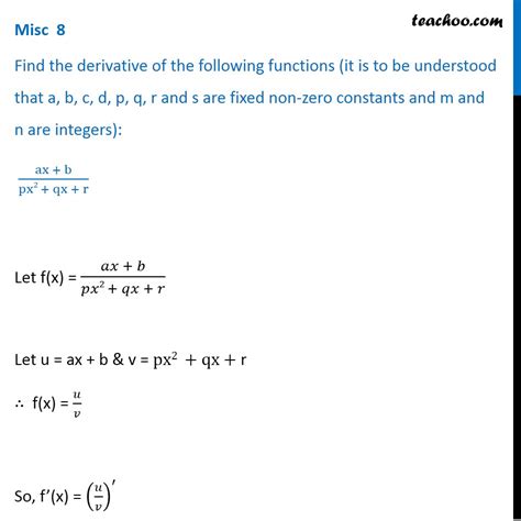 Misc Find Derivative Ax B Px Qx R Class