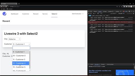 livewire 3 with select2 and alpine youtube