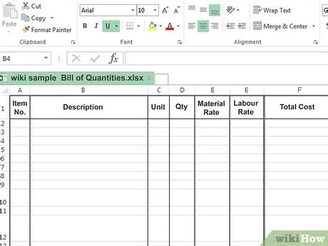 Boq Sample Excel You Need Not To Create An Excel File Enter