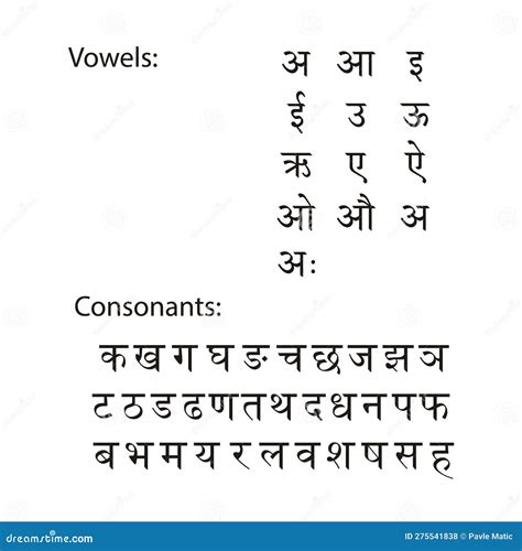 Devanagari Script On White Stock Vector Illustration Of Calligraphy 275541838