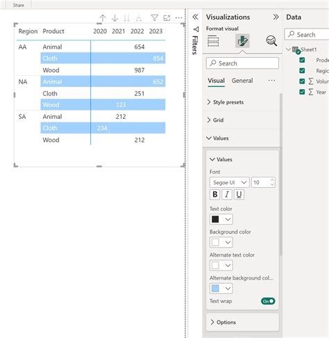 Solved How To Set The Format Of Columns Of Values In A Ma