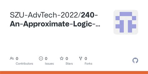 Github Szu Advtech 2022240 An Approximate Logic Neuron Model With A Dendritic Structure