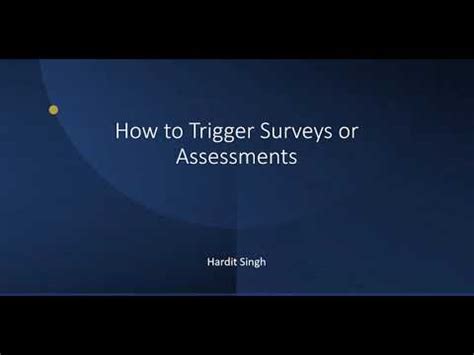 How To Trigger Surveys Or Assessments In ServiceNow YouTube