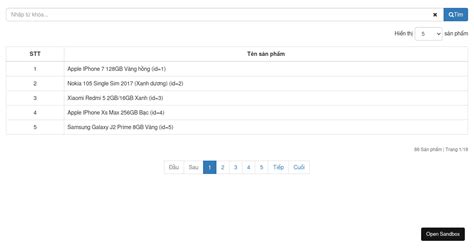 Pagination React Redux Codesandbox