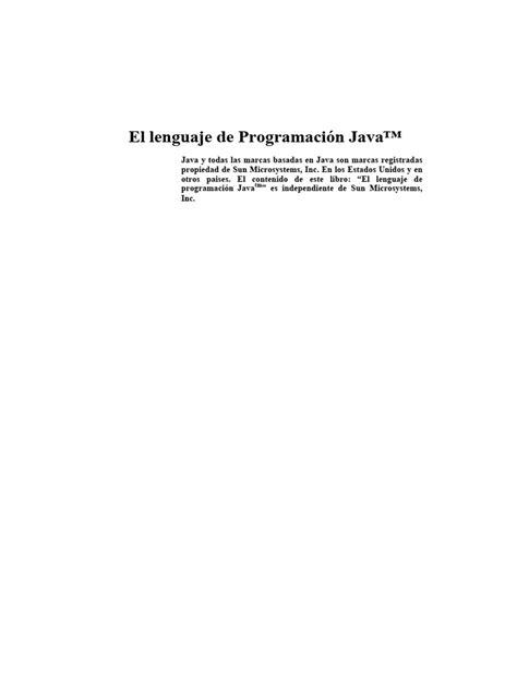 El Lenguaje De Programacion Ua2m Pdf Java Lenguaje De
