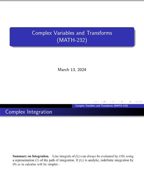 4 Complex Integration Ii Math University Lecture Pdf
