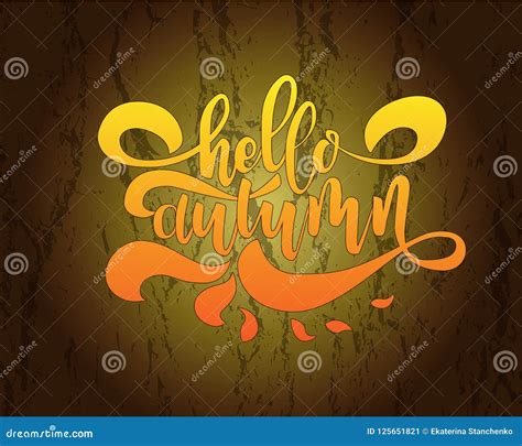 Hello Autumn Hand Drawn Calligraphy And Brush Pen Lettering Design