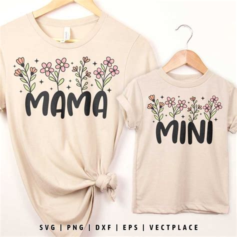 Mama And Mini Svg Mothers Day Svg Vectplace