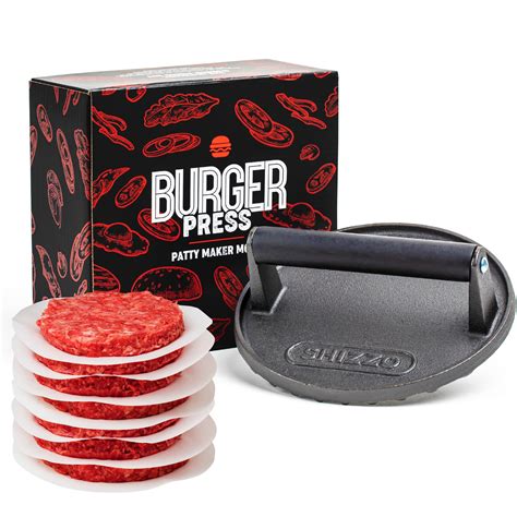 Shizzo Smash Burger Press Kit 7 Heavy Duty Cast Iron Bacon Smasher