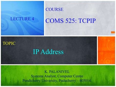 Basics Of Ip Addressing Pptx Internet Computing