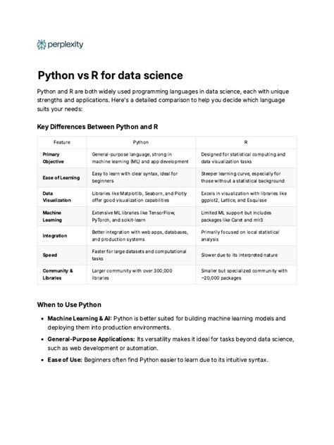 Python Vs R For Data Science Pdf Python Programming Language Data Science