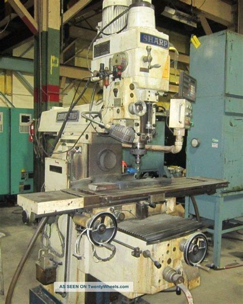 Sharp Verticalhorizontal Milling Machine Model Vh 3 Digital Readout