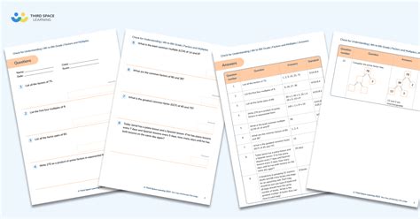 Free Factors And Multiples Check For Understanding Quiz Third Space
