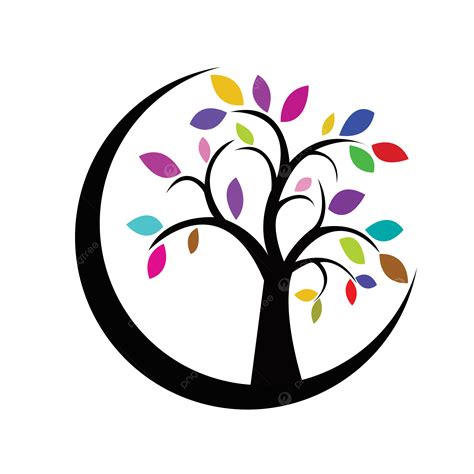 Colourful Tree Logo Vector Tree Logo Design Colourful Logo Design