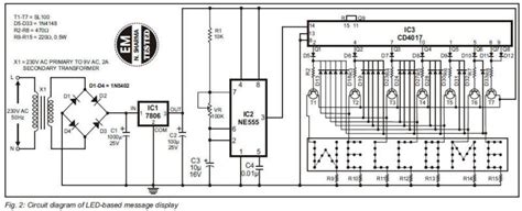 LED Message Display Circuit Diagram