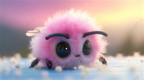 생생한 녹색 및 파란색 배경을 가진 사랑스러운 핑크색 퍼지 곤충 핑크색 배경 분홍색 배경 핑크 블루 배경 이미지 Hd 핑크색 분홍색 핑크 블루 배경 사진 무료