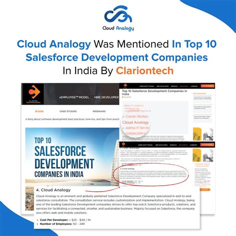 Cloud Analogy On Linkedin Cloudanalogy Clariontech Salesforce Crm Top10 Rank Proudmoment