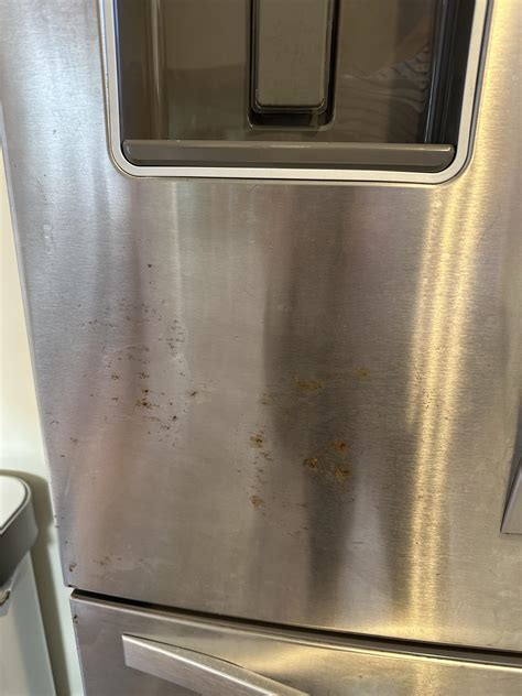 How Can I Get This Rust Cleaned Off The Fridge Water Got Trapped Under A Magnet R CleaningTips