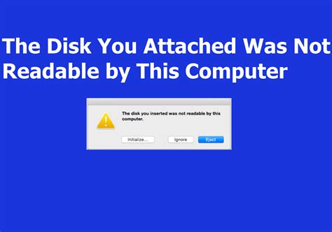 The Disk You Inserted Was Not Readable By This Computer